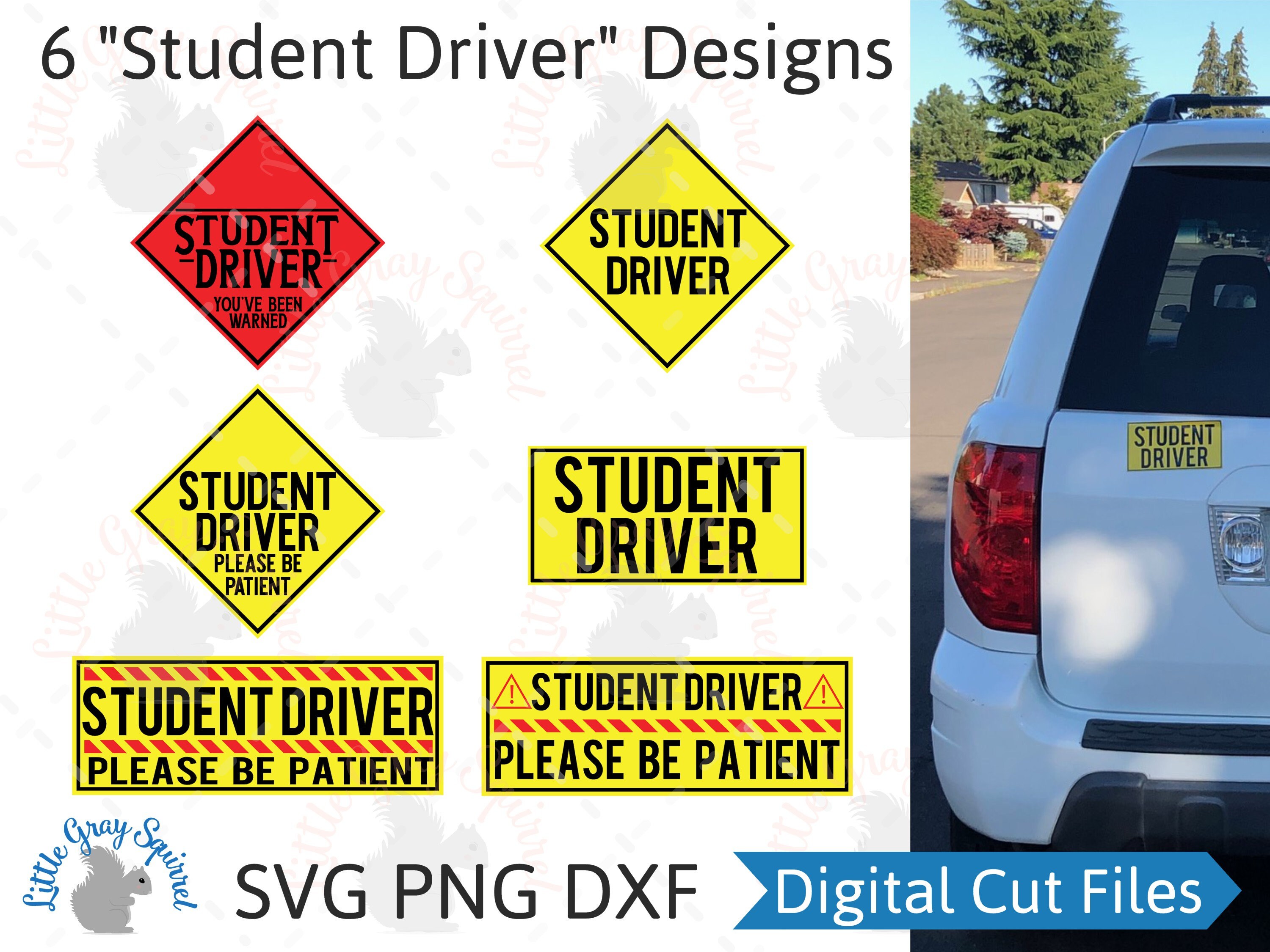 Student Driver Cut File Bundle SVG DXF PNG Cut Files + Printable ...