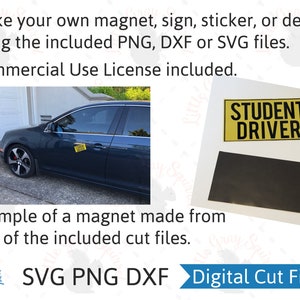 Student Driver Cut File Bundle SVG DXF PNG Cut Files + Printable ...