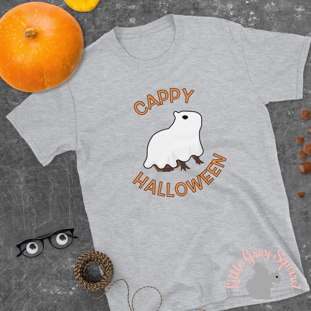 Cappy Halloween T-shirt I Pull Up Cute Capybara Ghost - Etsy