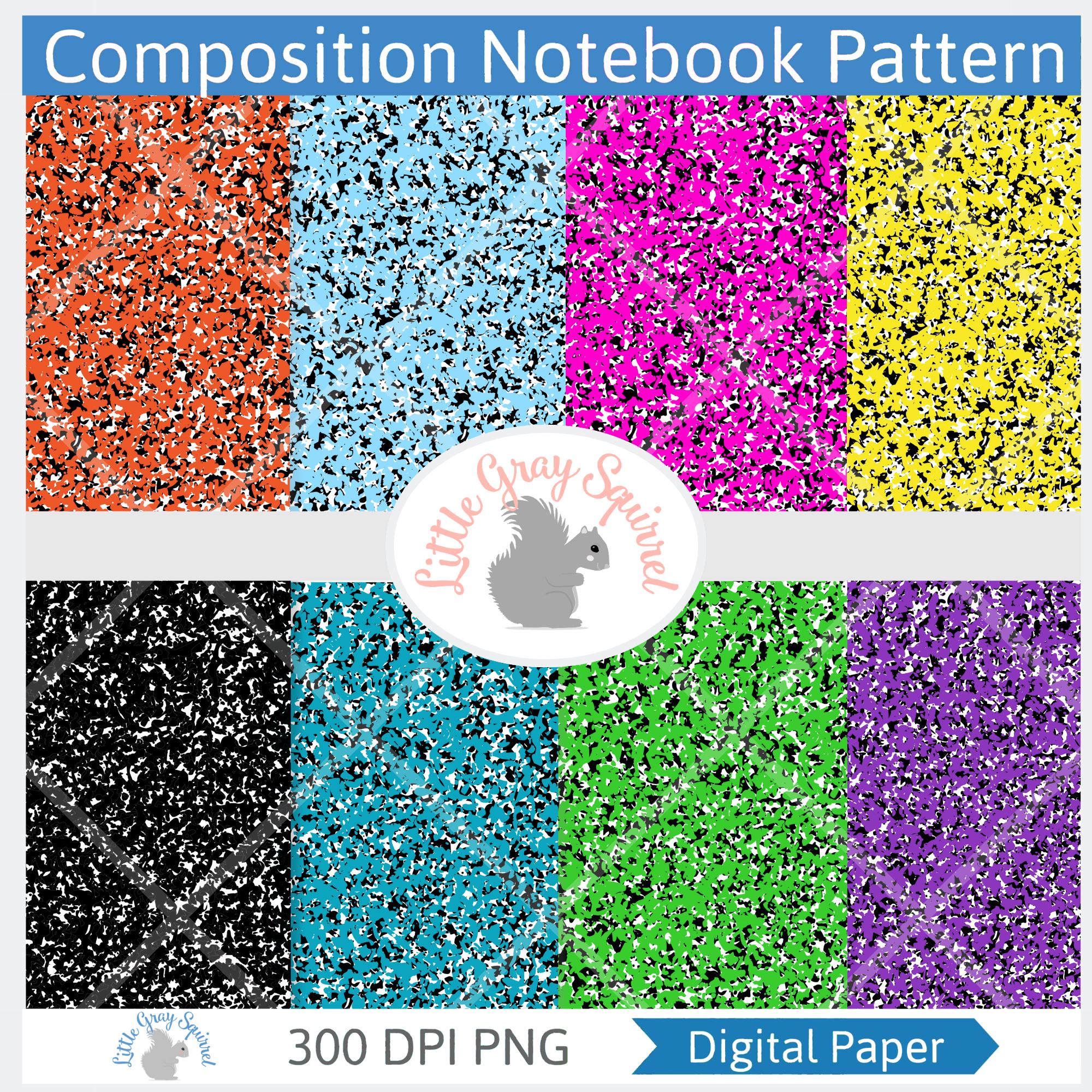 Composition Notebook PNG Clipart Digital Paper 90s Colors, Journal ...
