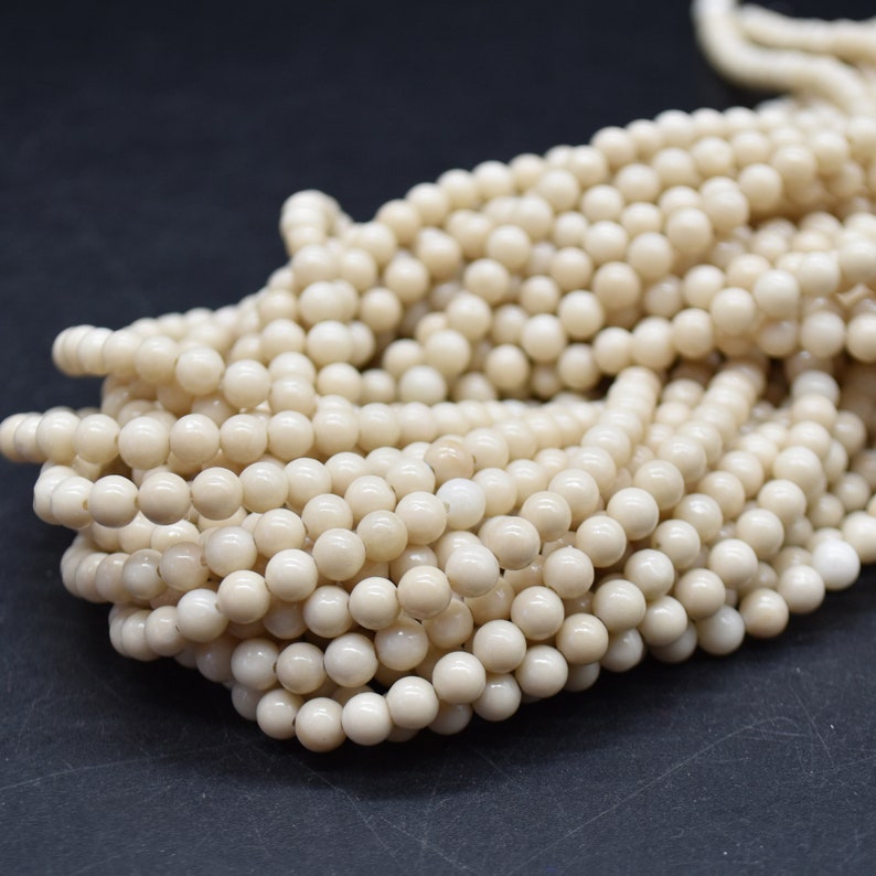 River Stone (cream) Jasper Round Beads - 3mm, 4mm, 6mm, 8mm, 10mm, 12mm ...