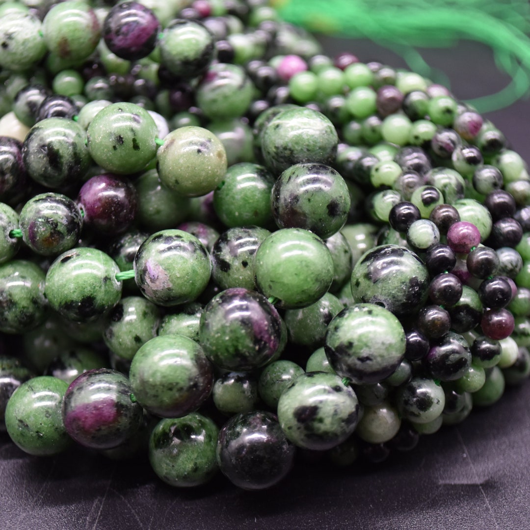 Ruby Zoisite Round Beads - 4mm, 6mm, 8mm, 10mm Sizes - 14" Strand ...