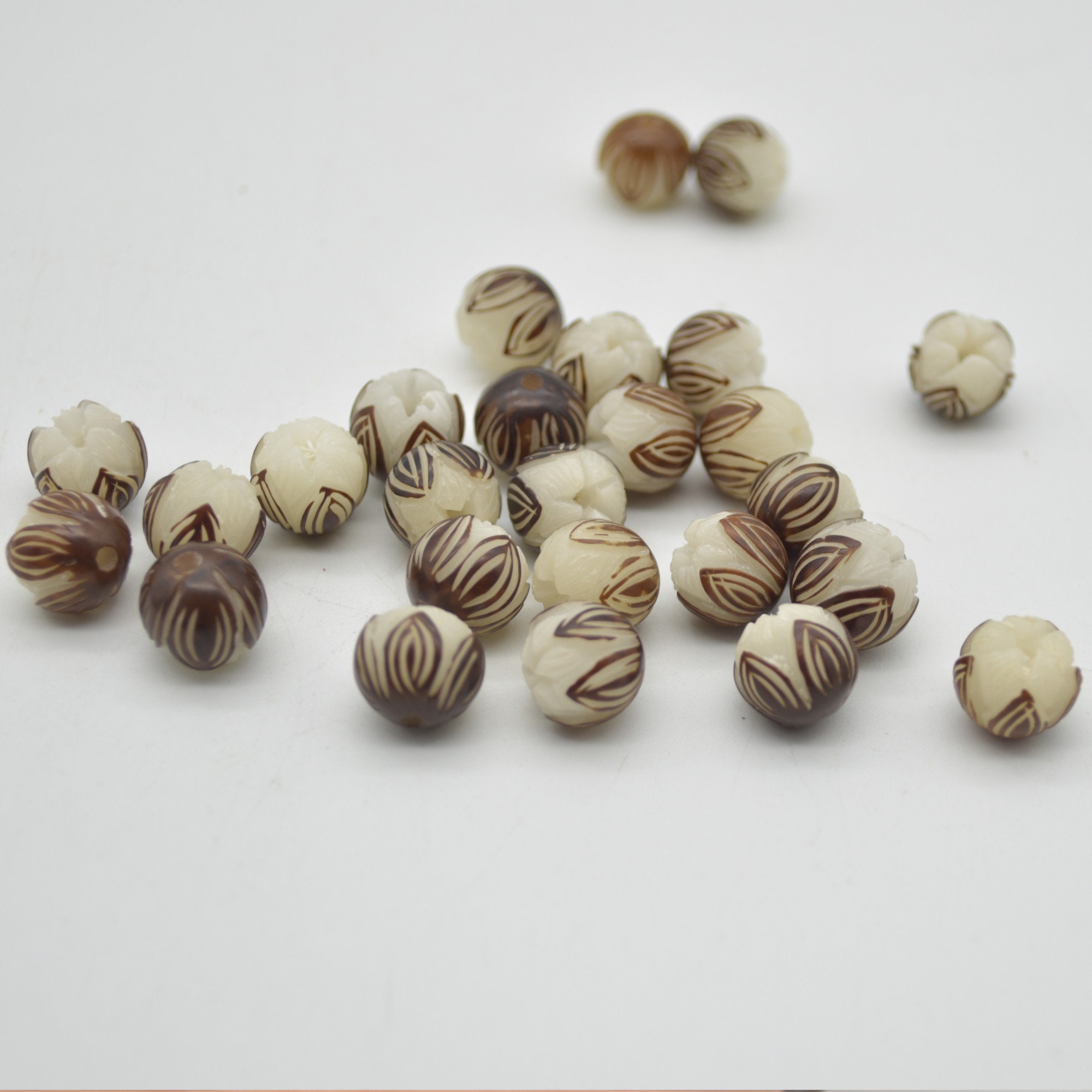 Natural Ivory White Bodhi Root Carved Lotus Flower Mala Prayer - Etsy UK