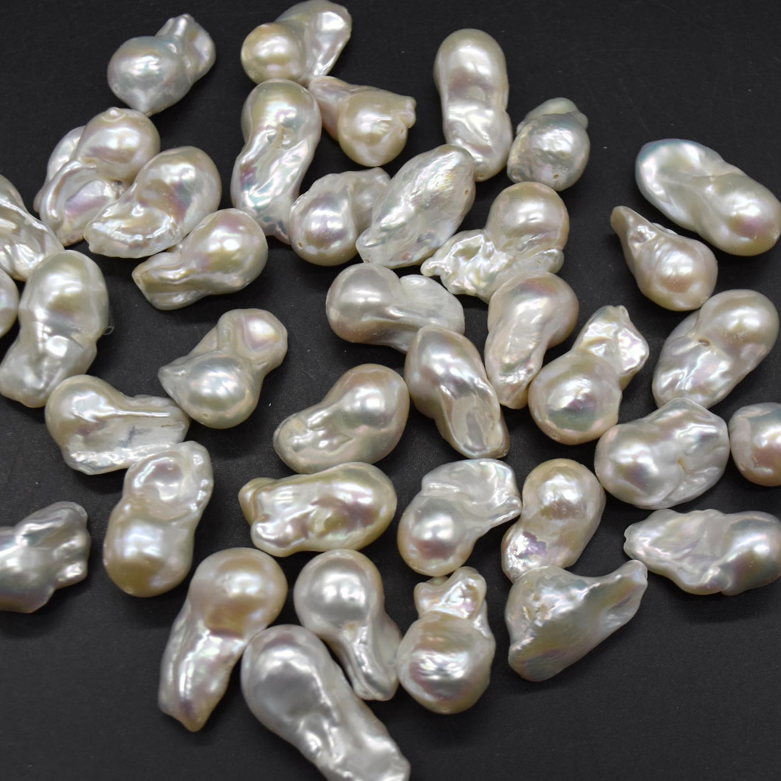 Grade A+ Freshwater Baroque Fireball Pearl Beads - for Earrings Pendant ...