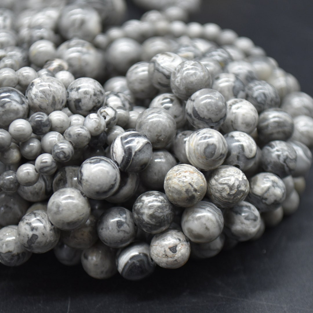 Map Jasper Round Beads - 4mm, 6mm, 8mm, 10mm Sizes - 14" Strand ...
