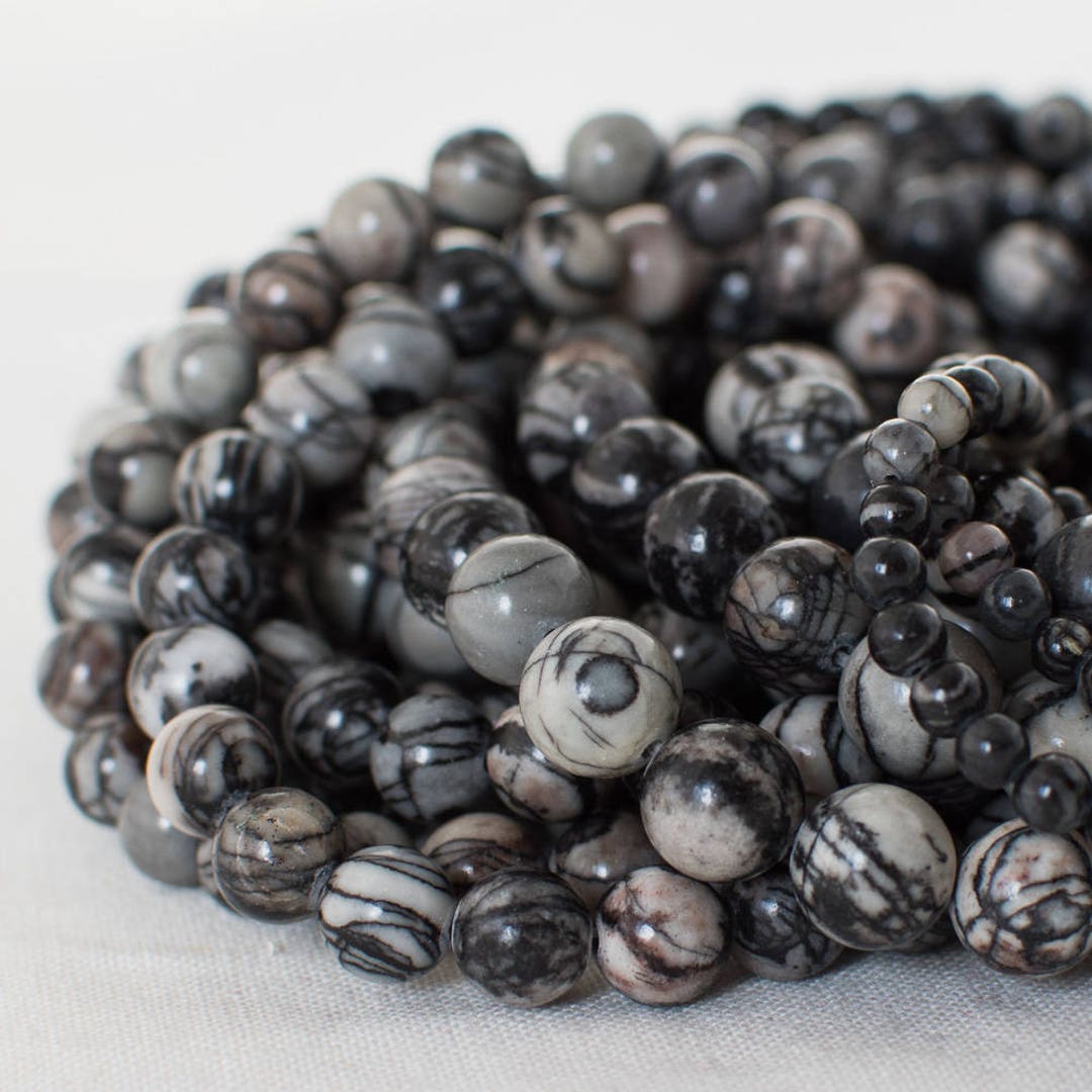 High Quality Grade A Natural Silk Stone grey Semi-precious Gemstone ...