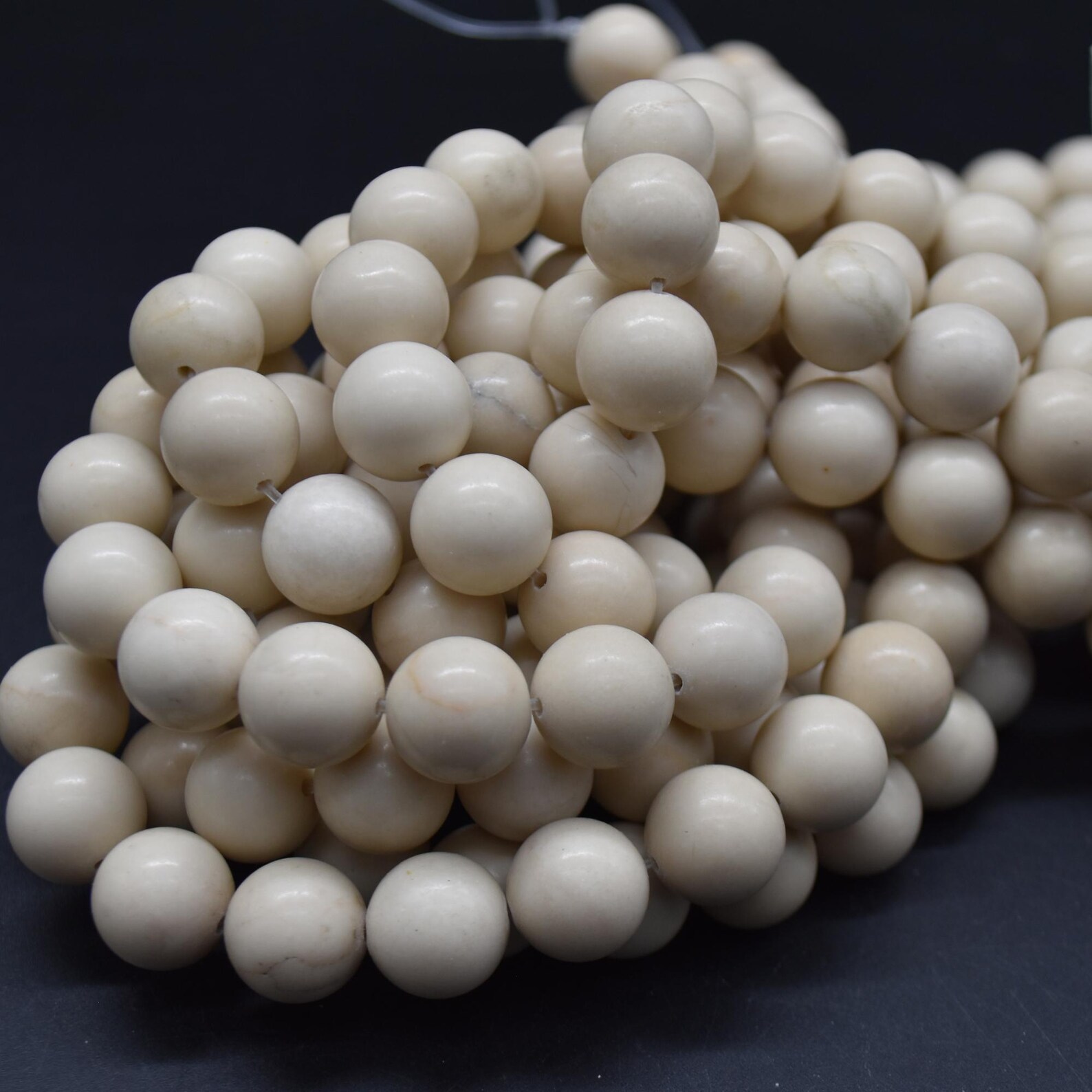 River Stone (cream) Jasper Round Beads - 3mm, 4mm, 6mm, 8mm, 10mm, 12mm ...