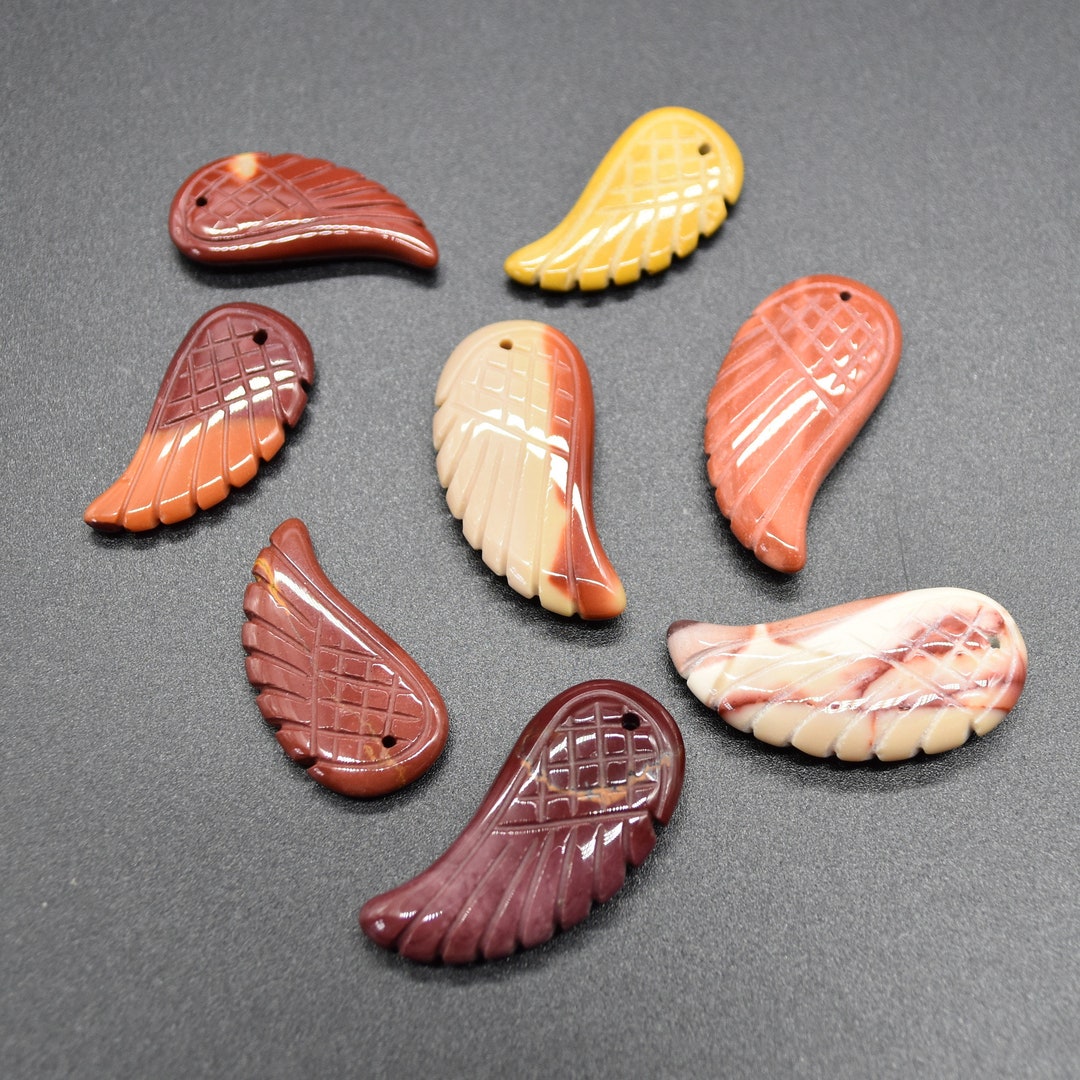 Natural Mookaite / Mookite Semi-precious Gemstone Carved Feather ...