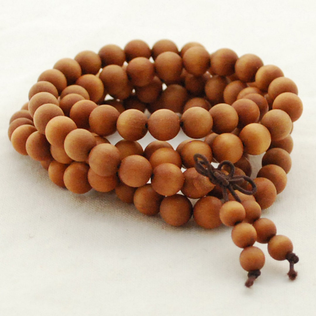 Fragrant Barbie Sandalwood Round Wood Beads 108 Beads Meditation Mala ...
