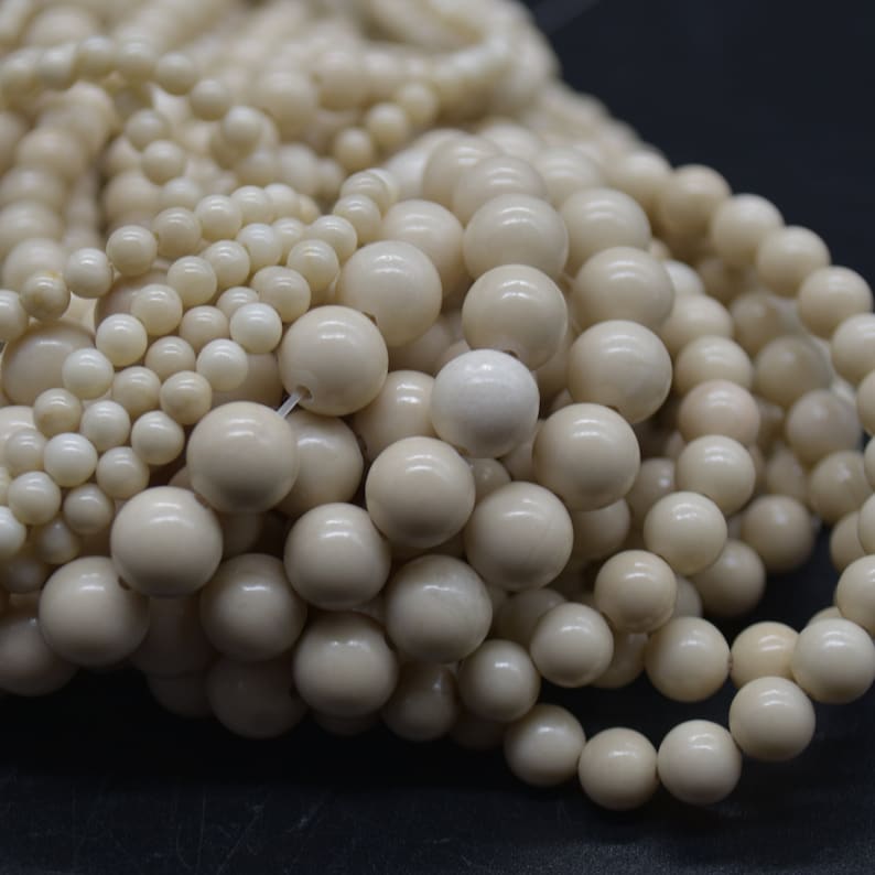 River Stone (cream) Jasper Round Beads - 3mm, 4mm, 6mm, 8mm, 10mm, 12mm ...