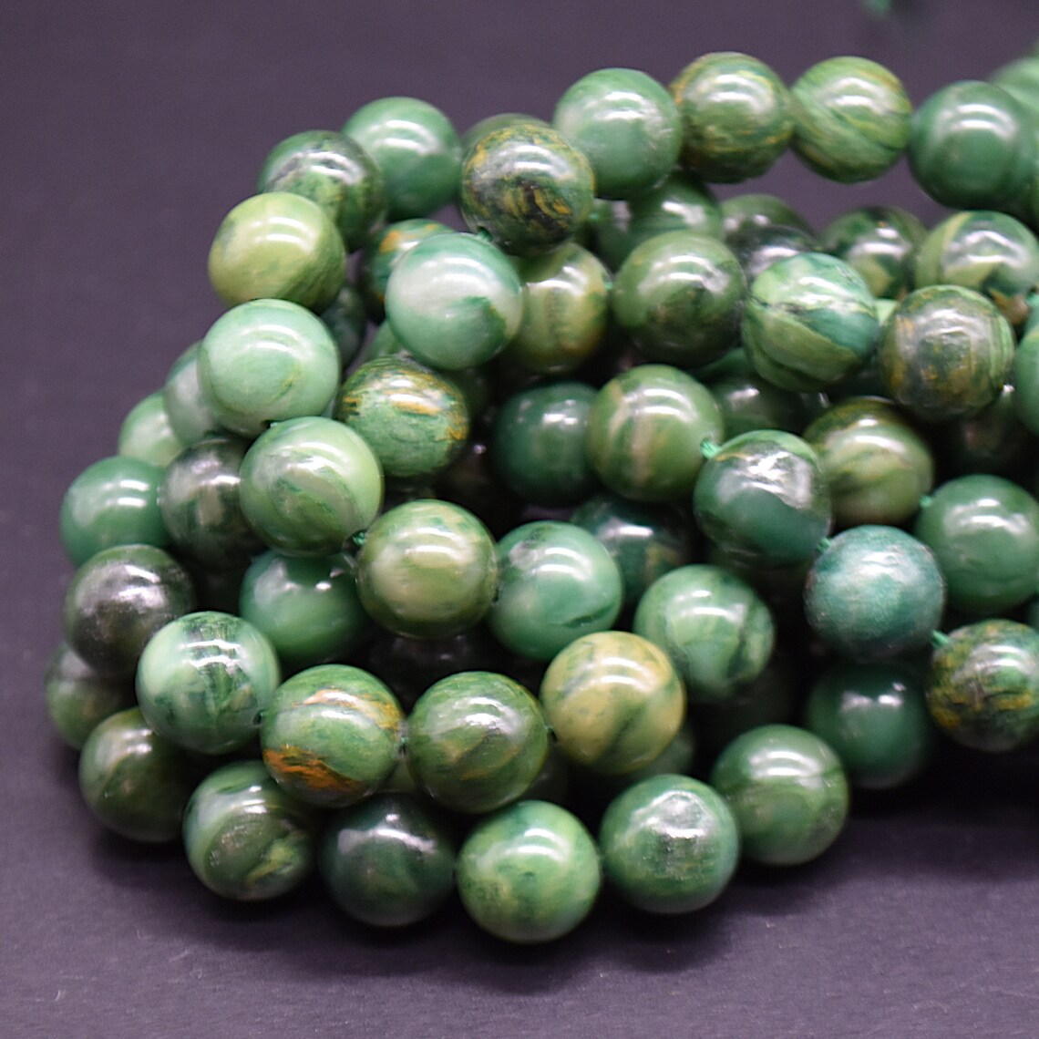 Verdite African Jade Round Beads - 4mm, 6mm, 8mm, 10mm Sizes - 14 ...