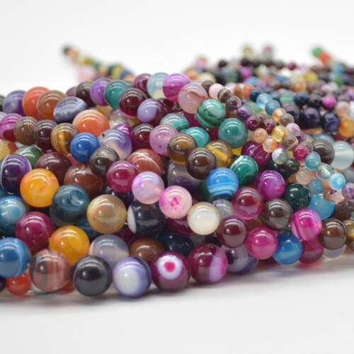 Mixed Gemstone Round Beads 4mm - Etsy