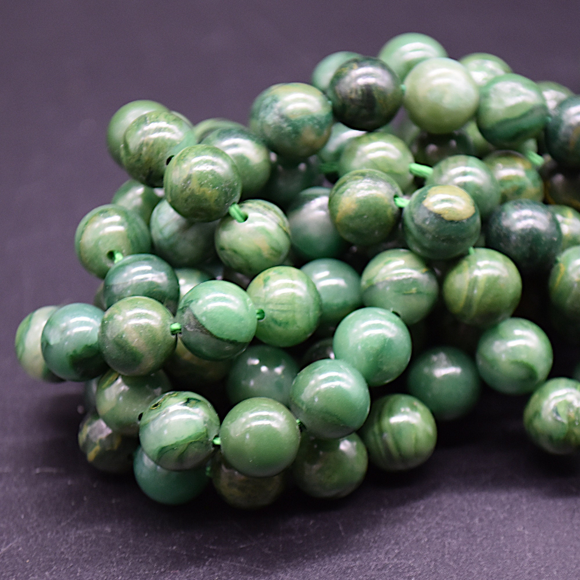 Verdite African Jade Round Beads - 4mm, 6mm, 8mm, 10mm Sizes - 14 ...