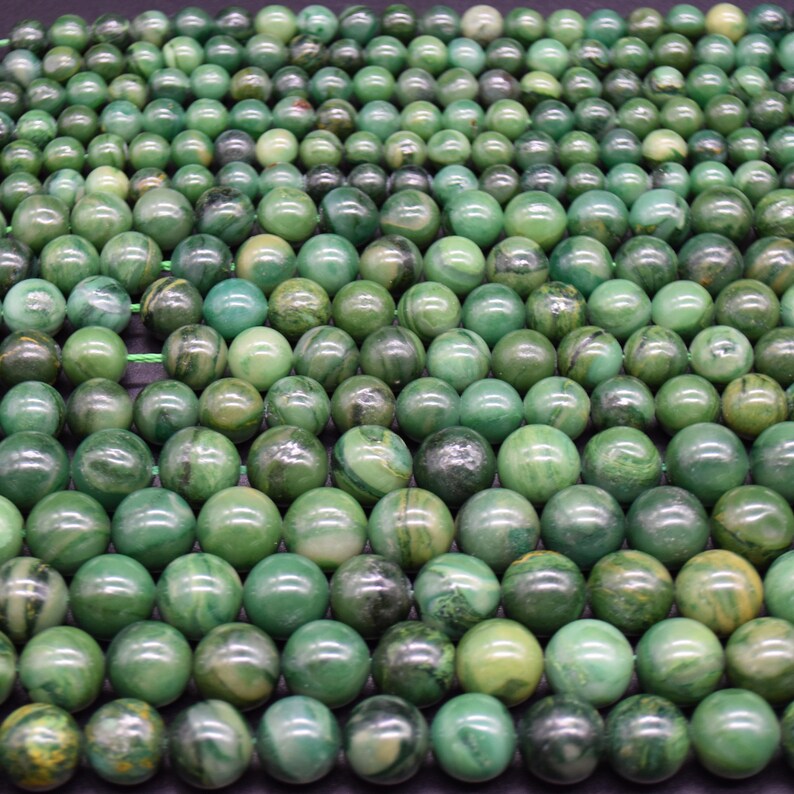 Verdite African Jade Round Beads - 4mm, 6mm, 8mm, 10mm Sizes - 14 ...