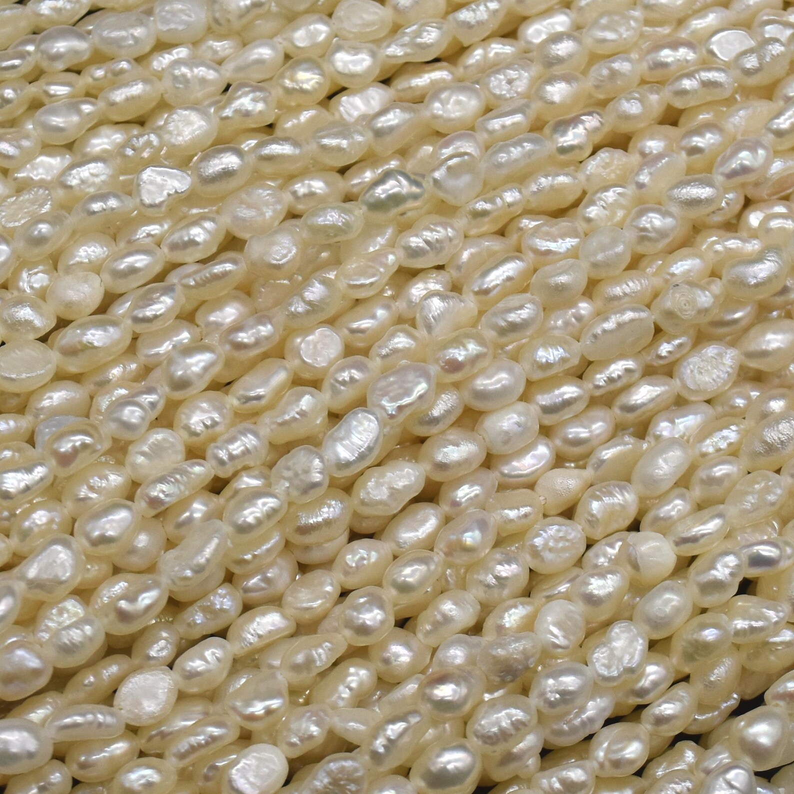 Freshwater Pearl Beads - Baroque Seed Nugget Keshi Pearls - off White ...