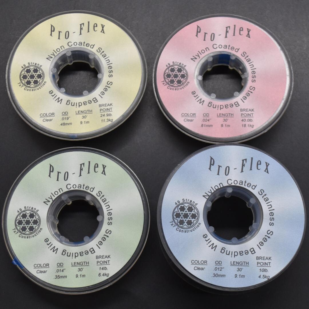 Stainless Steel Beading Wire - Nylon Coated Pro-flex Wire - 4 Sizes ...
