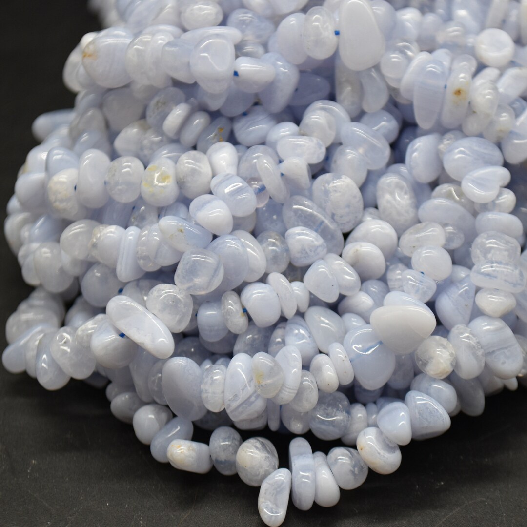 Blue Lace Agate Gemstone Chips Nuggets Beads - 5mm - 8mm, 16" Strand - Etsy