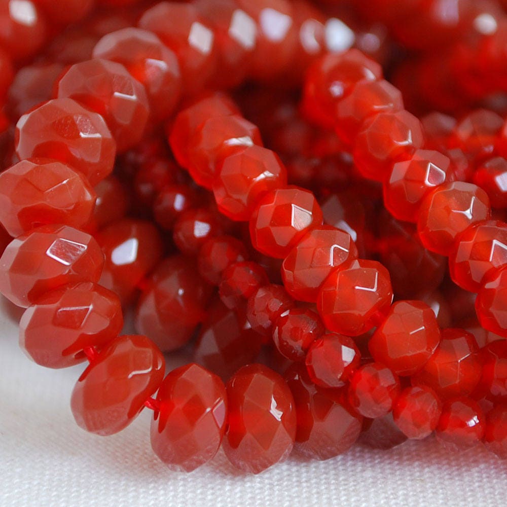 High Quality Grade A Red Agate Semi-Precious Gemstone FACETED | Etsy