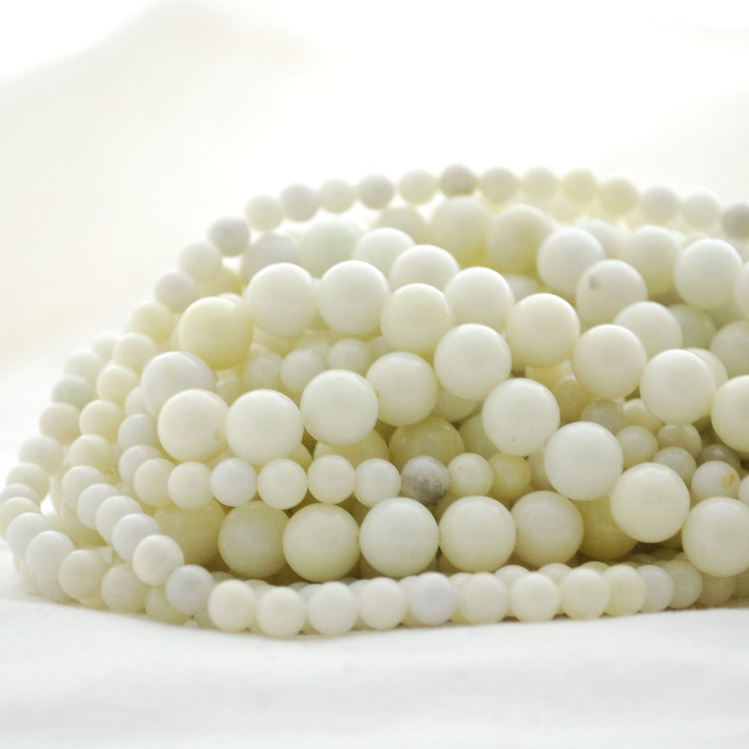 High Quality Grade A Natural Ivory Jasper Round Beads 4mm, 6mm, 8mm ...