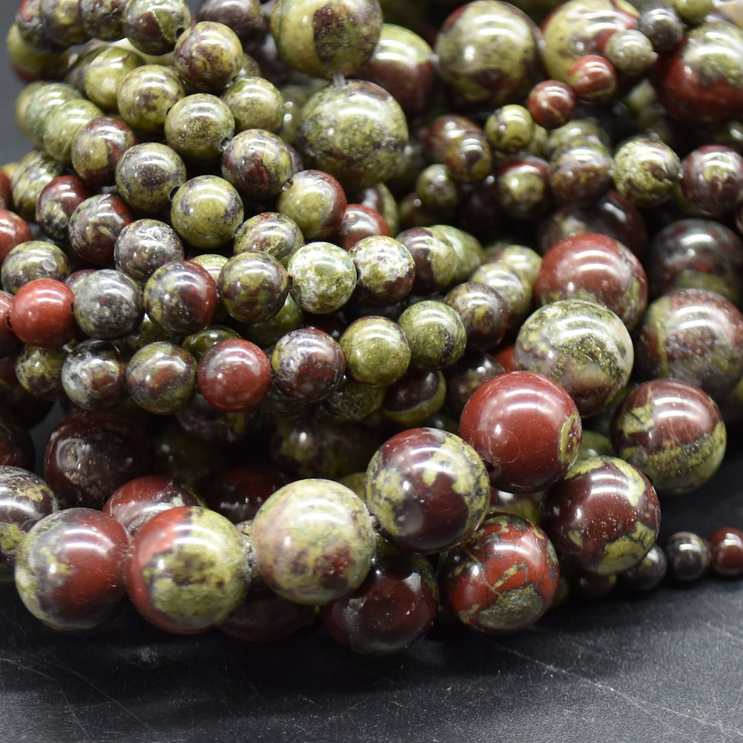 Dragons Blood Jasper Round Beads - 4mm, 6mm, 8mm, 10mm Sizes - 14 ...