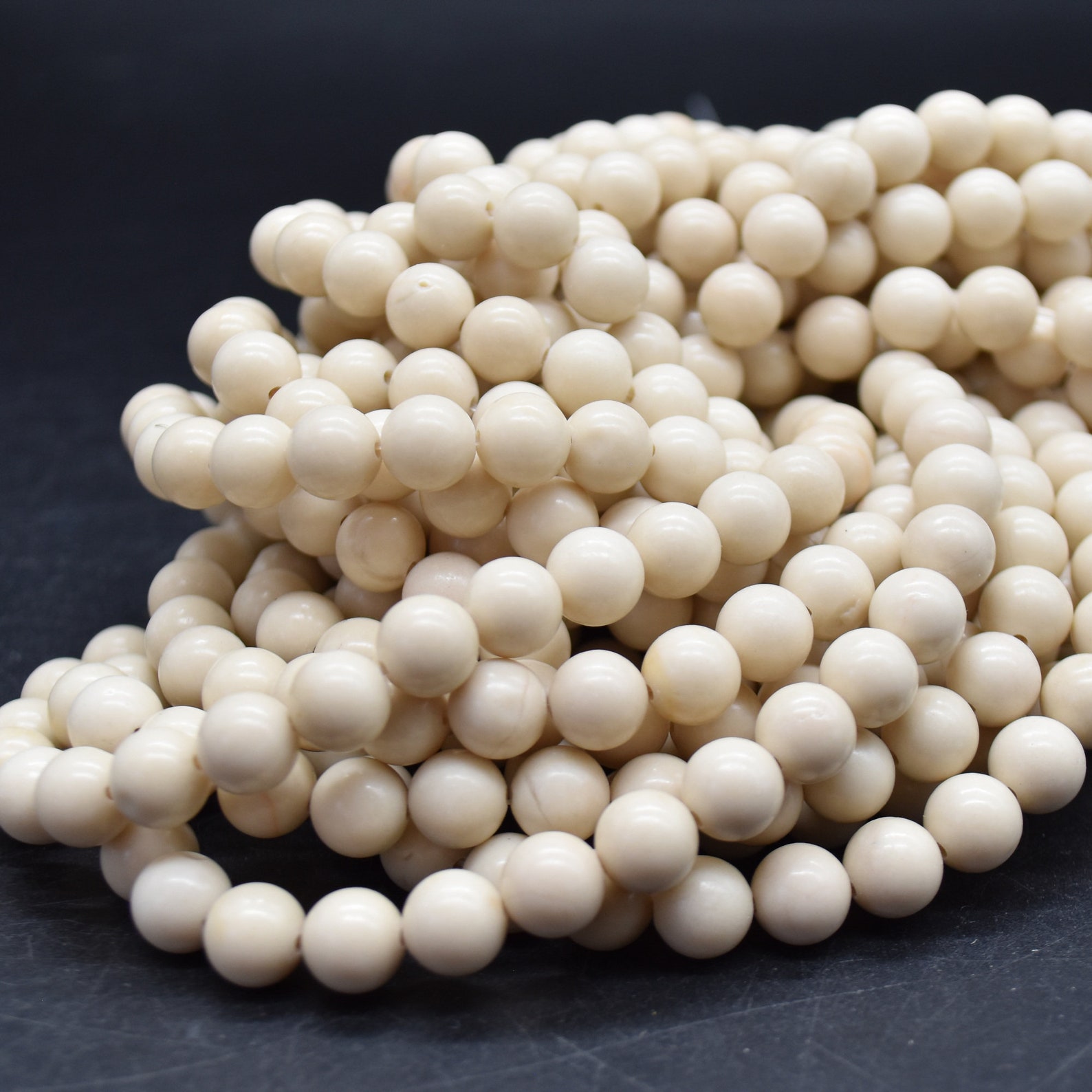 River Stone (cream) Jasper Round Beads - 3mm, 4mm, 6mm, 8mm, 10mm, 12mm ...