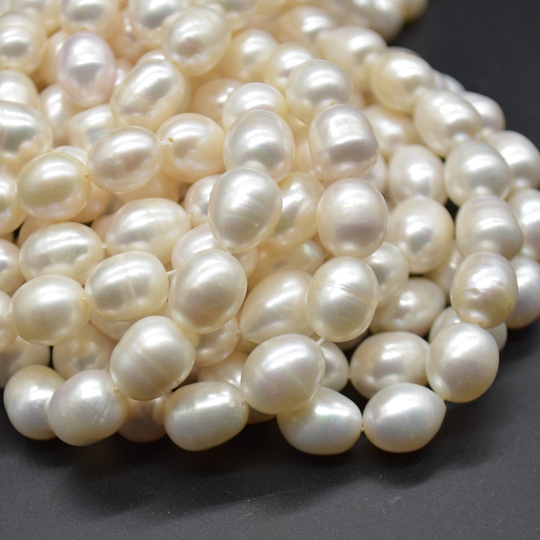 Natural Freshwater Rice Pearl Beads White 11mm 12mm 14 Strand - Etsy
