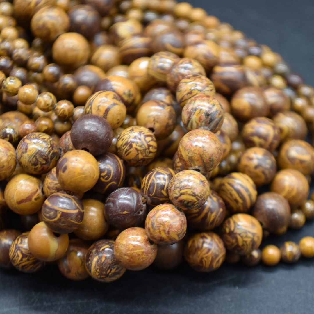 Elephant Skin Jasper Round Beads - 4mm, 6mm, 8mm, 10mm Sizes - 14 ...