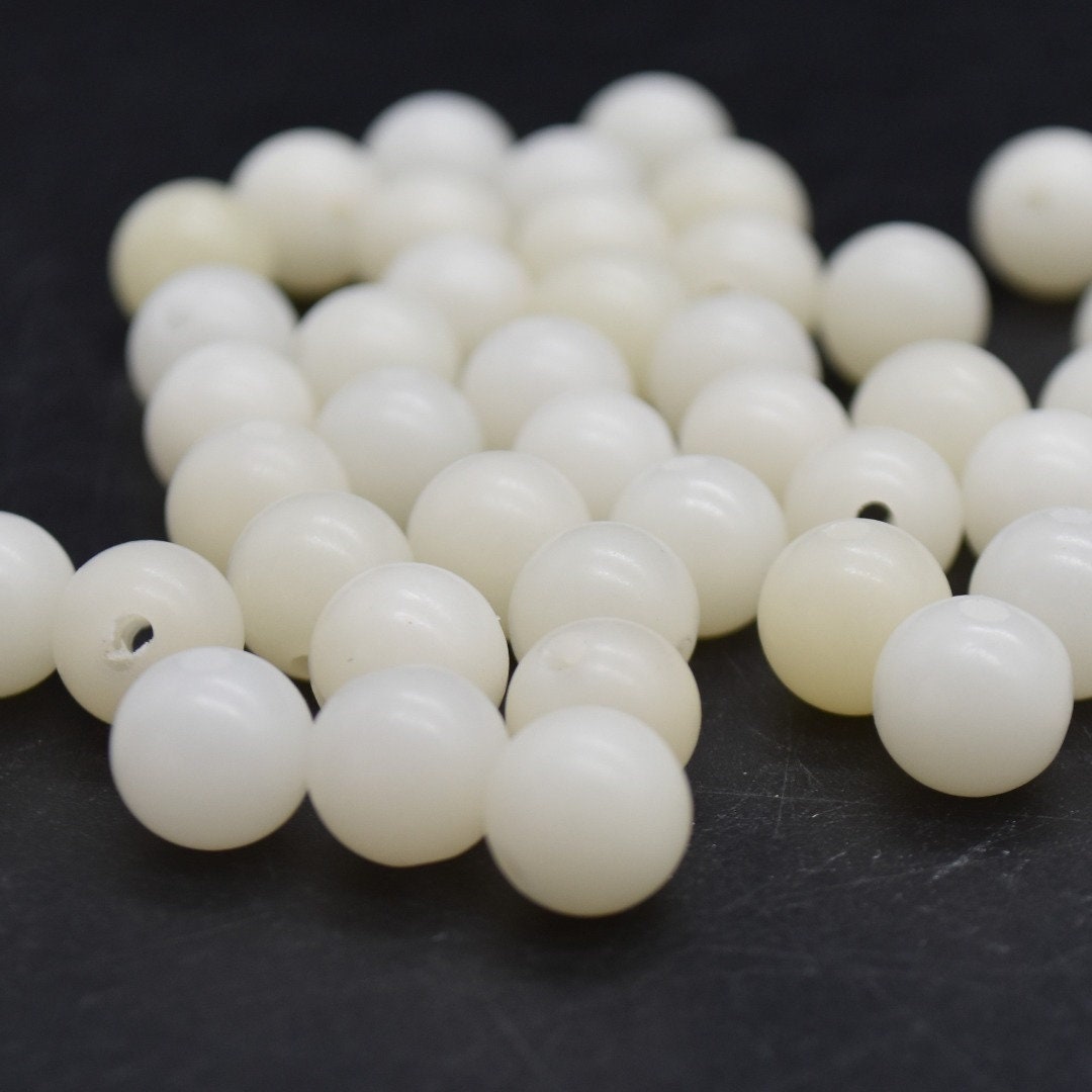 Natural Ivory White Bodhi Root Round Beads - 100 Beads - Loose Mala ...