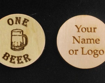 100 Custom Drink Tokens Laser Engraved | Etsy