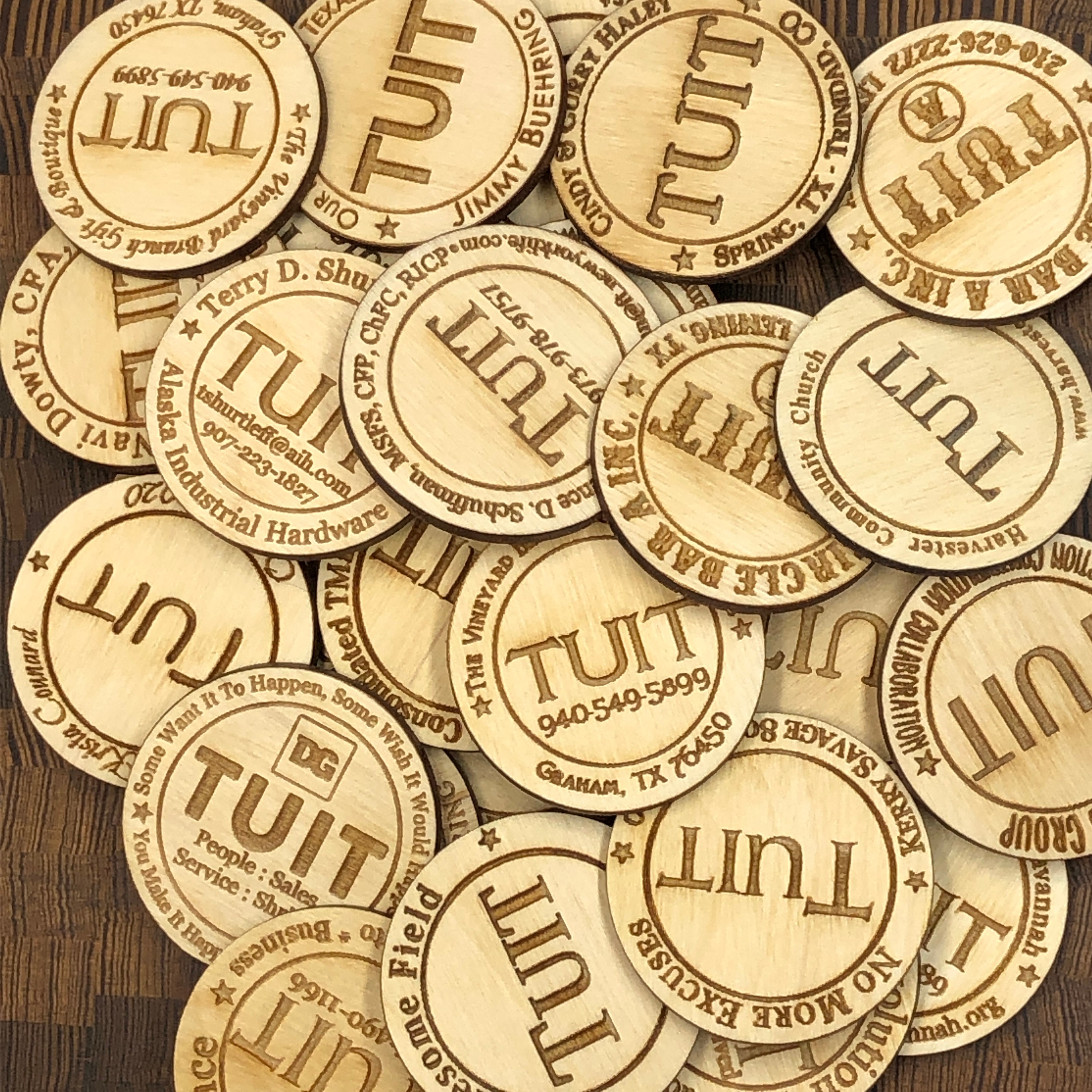 100 Custom Round Tuit Tokens - Your Company or Church Name and Message ...