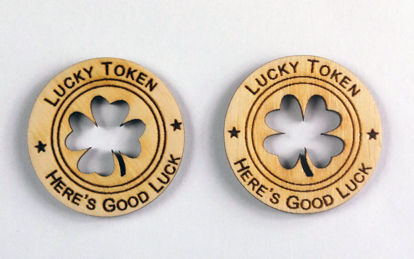 50 Wooden Lucky Tokens Laser Engraved - Etsy