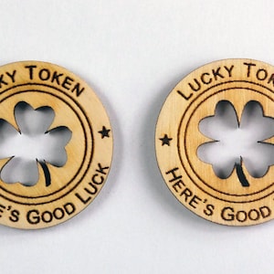 50 Wooden Lucky Tokens - Laser Engraved - Etsy