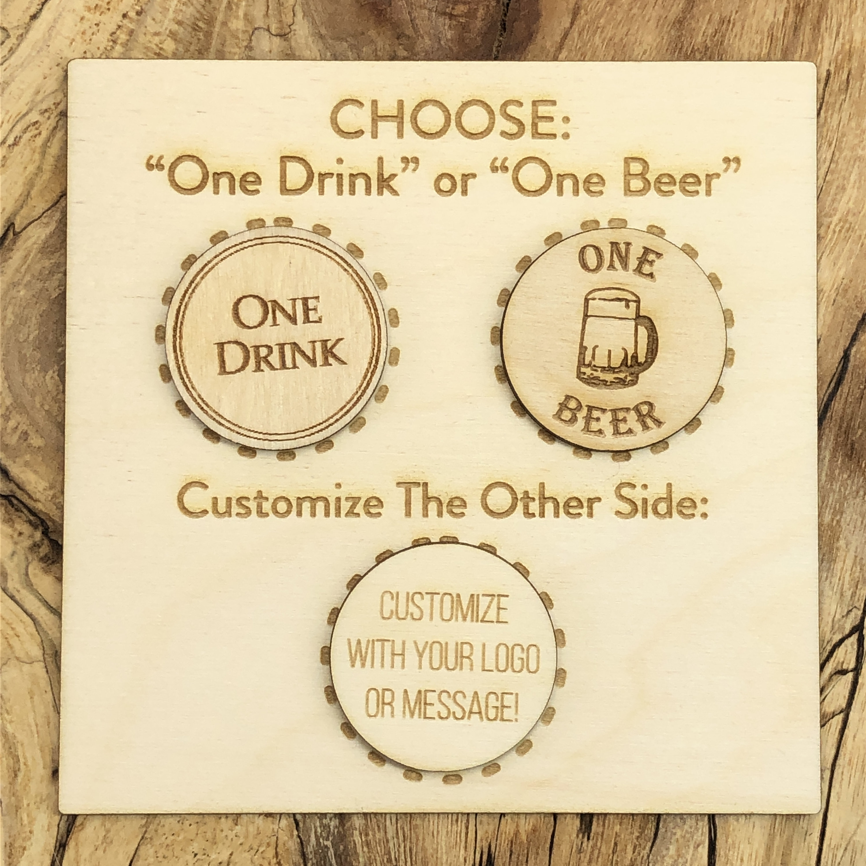 100 Custom Drink Tokens --laser Engraved - Etsy
