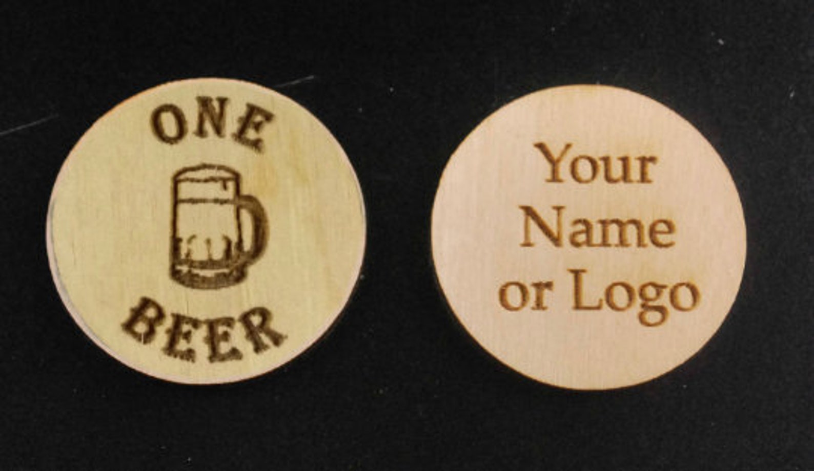 50 Custom Laser Engraved Wooden Beer Tokens | Etsy