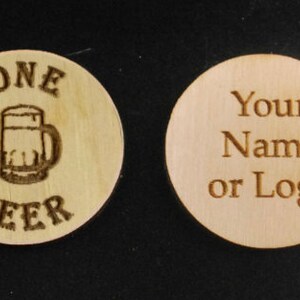 50 Custom Laser Engraved Wooden Beer Tokens | Etsy