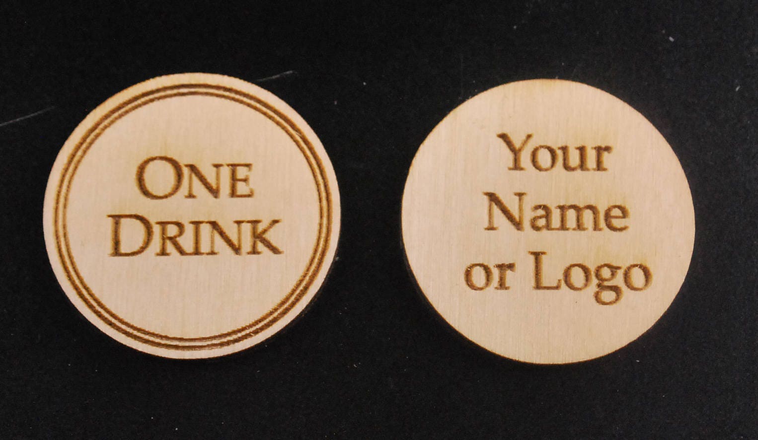 100 Custom Drink Tokens Laser Engraved | Etsy
