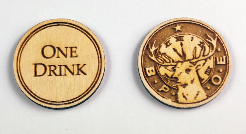 100 Custom Drink Tokens Laser Engraved | Etsy