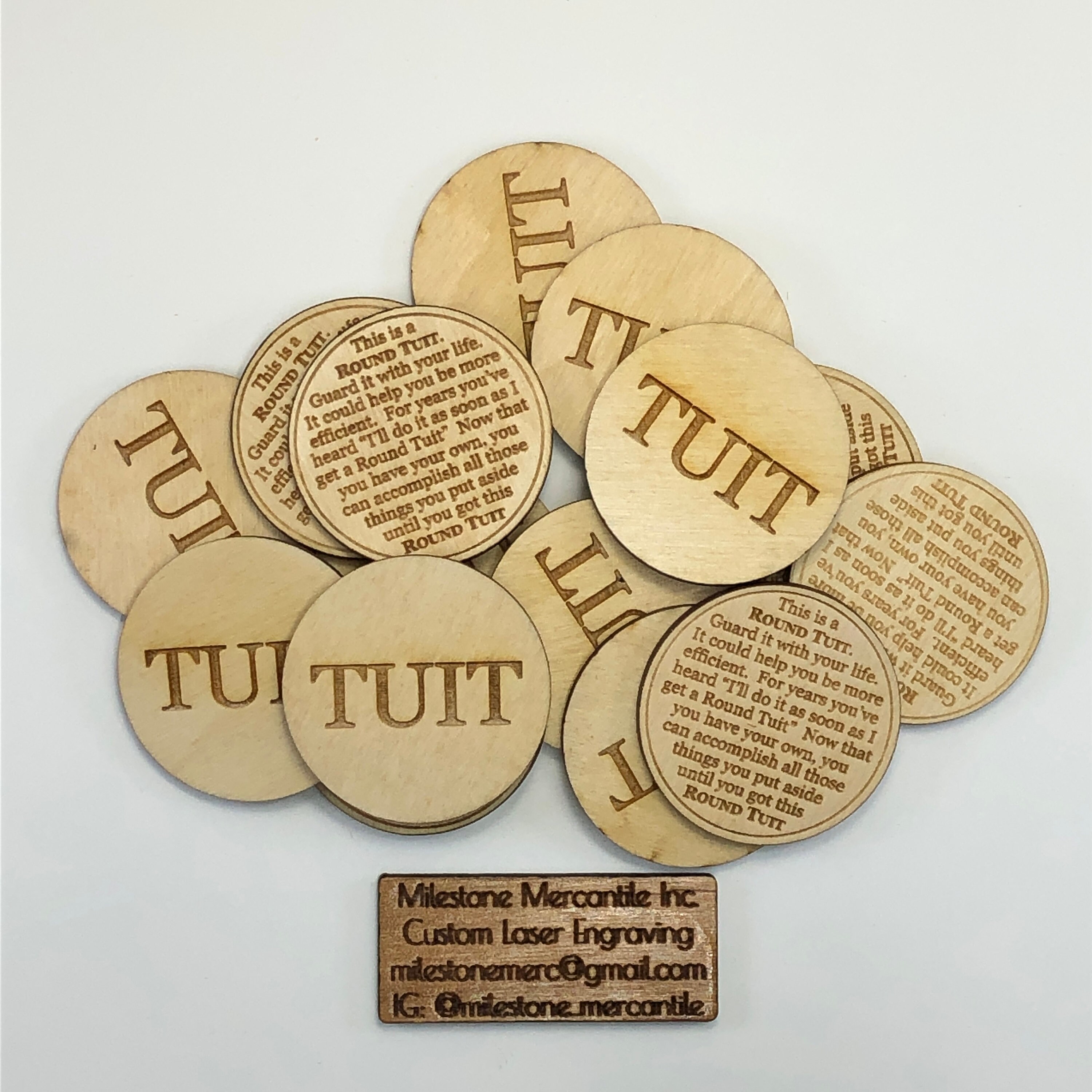 Get a Round Tuit Laser Engraved Wooden Tokens - Etsy