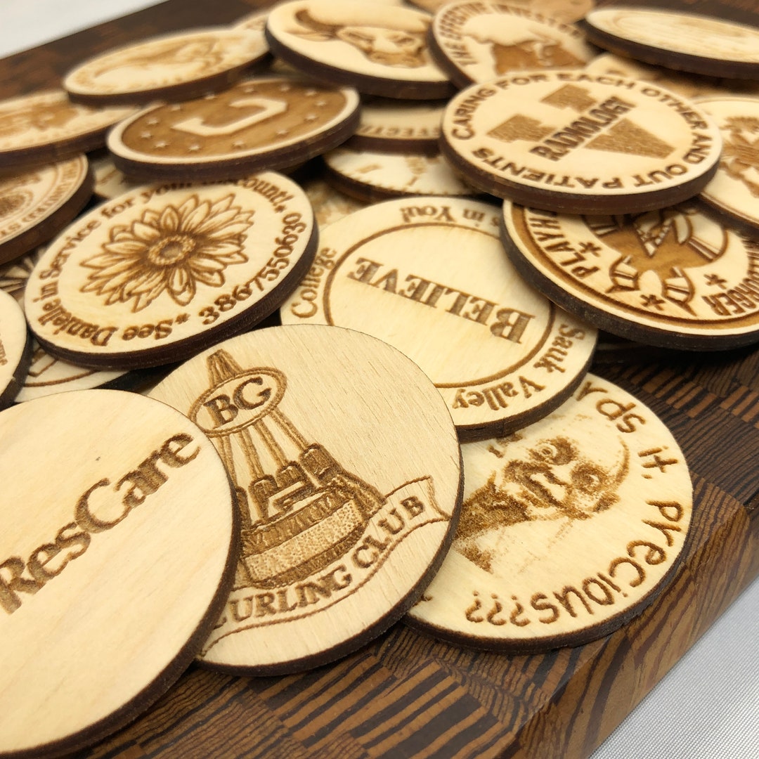 500 Custom 2-sided 1.75" Tokens - Your Logo or Message on Both Sides - Etsy