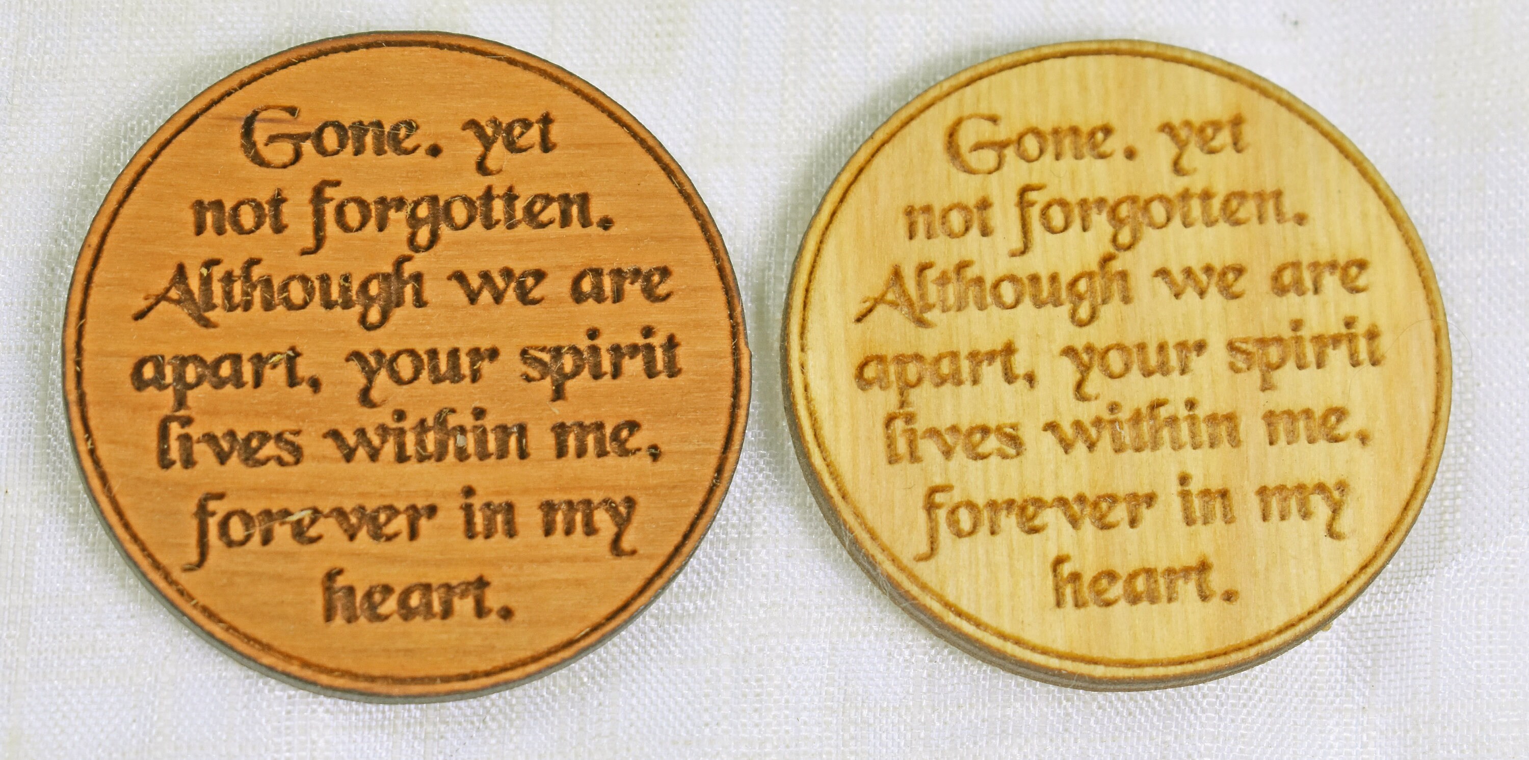 Memorial Tokens - Custom Wooden Tokens Become Heirlooms - 100 Count ...