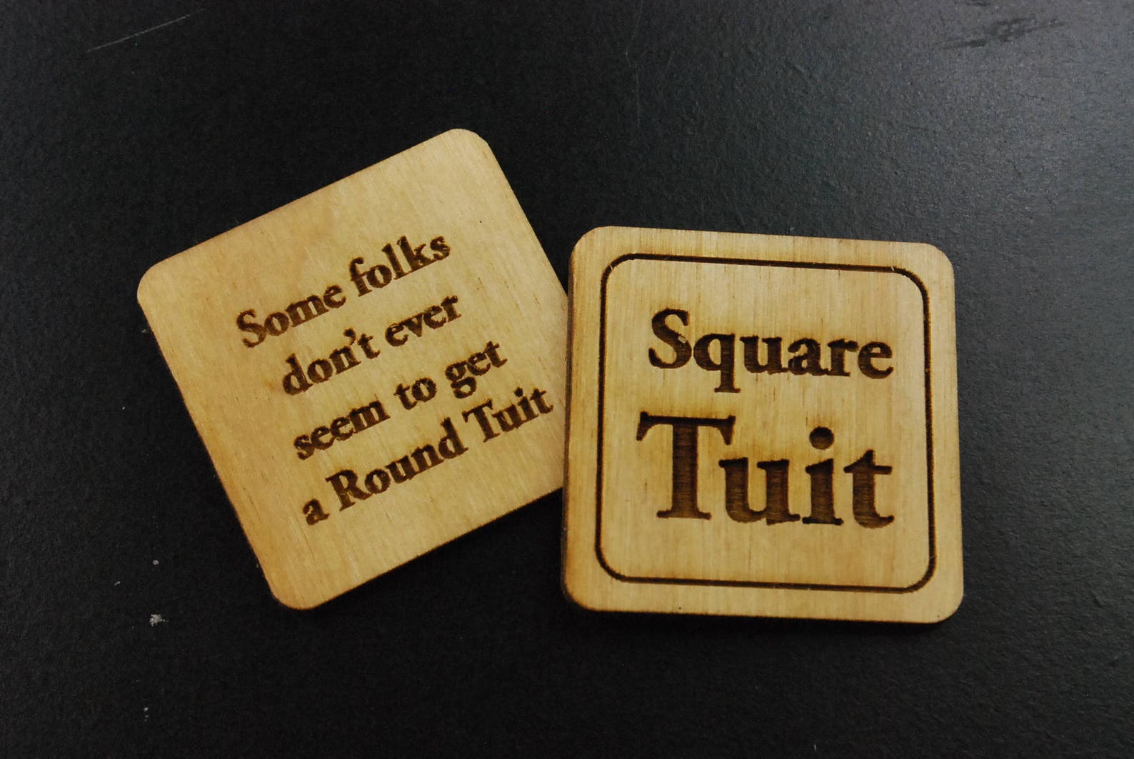 50 Square Tuit . Laser Engraved Wood Token | Etsy