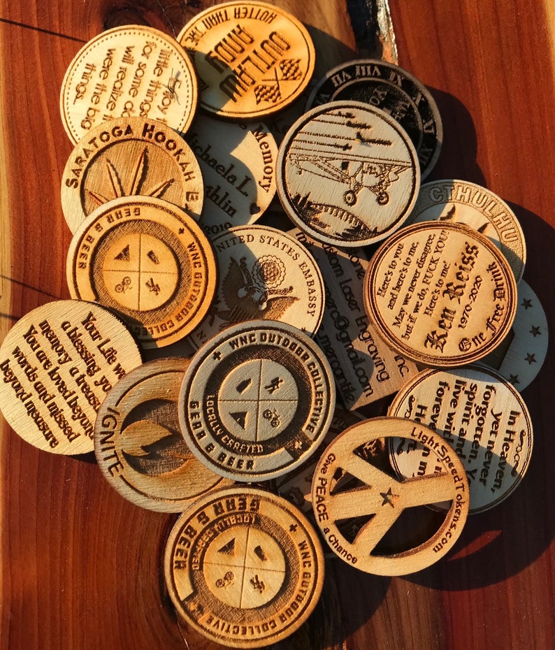 150 Custom 2-sided 1.75" Tokens - Your Logo or Message on Both Sides ...