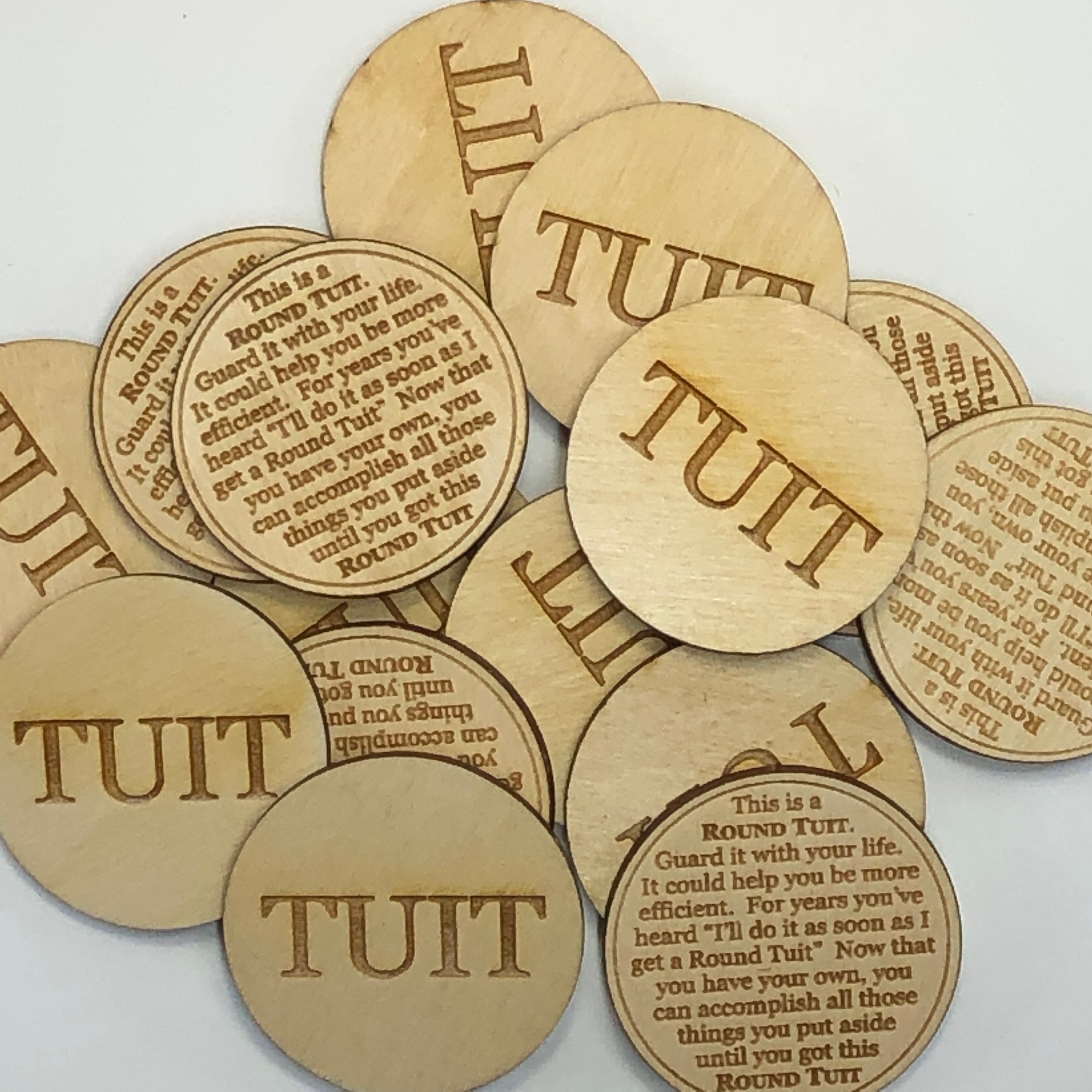Get a Round Tuit Laser Engraved Wooden Tokens - Etsy