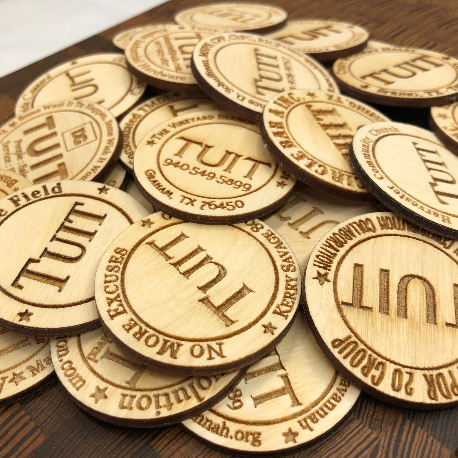 1000 Custom Round Tuit Tokens - Your Company or Church Name and Message ...