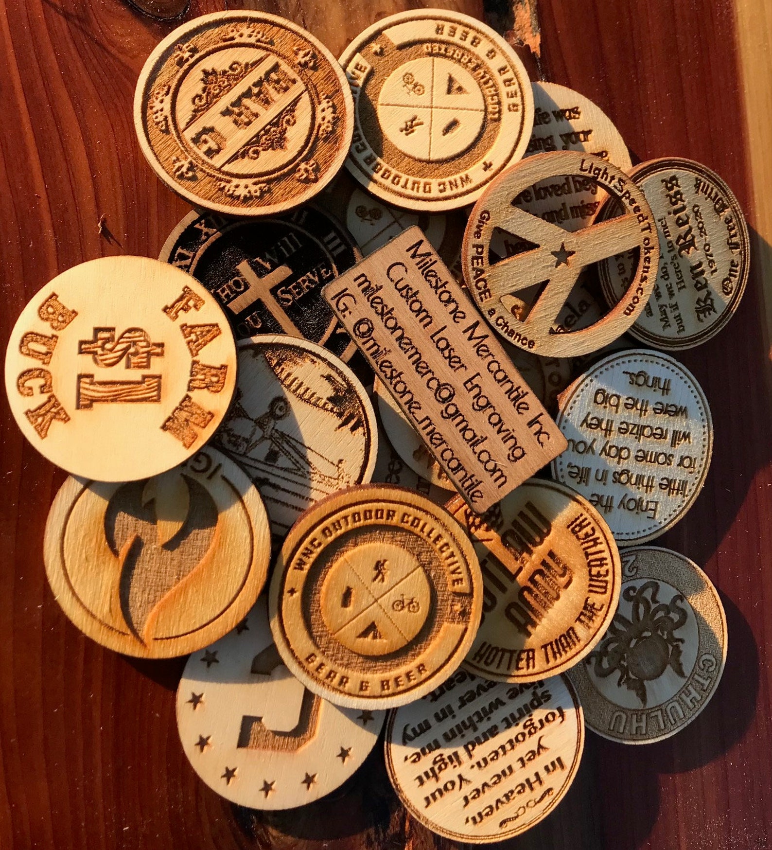 250 Custom 2-sided 1.75 Tokens Your Logo or Message on | Etsy