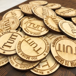 100 Custom Round Tuit Tokens - Your Company or Church Name and Message ...