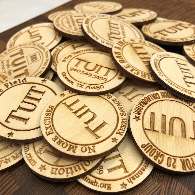 100 Custom Round Tuit Tokens - Your Company or Church Name and Message ...