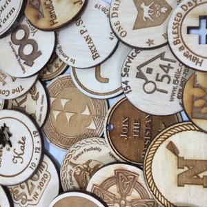 200 Custom 2-sided 1.75" Tokens - Your Logo or Message on Both Sides ...