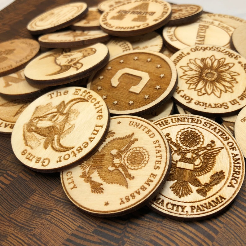 150 Custom 2-sided 1.75" Tokens - Your Logo or Message on Both Sides ...