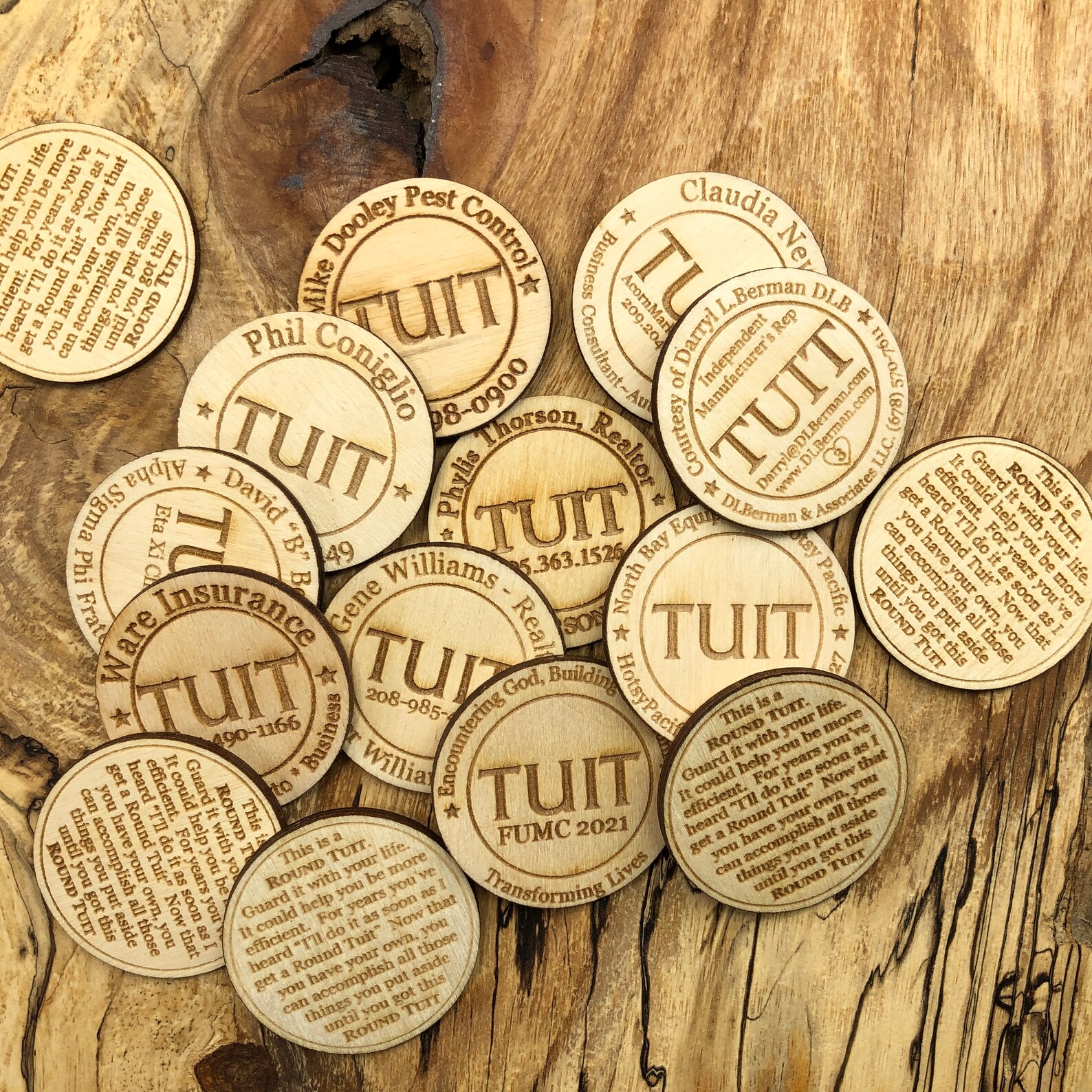 100 Custom Round Tuit Tokens - Your Company or Church Name and Message ...